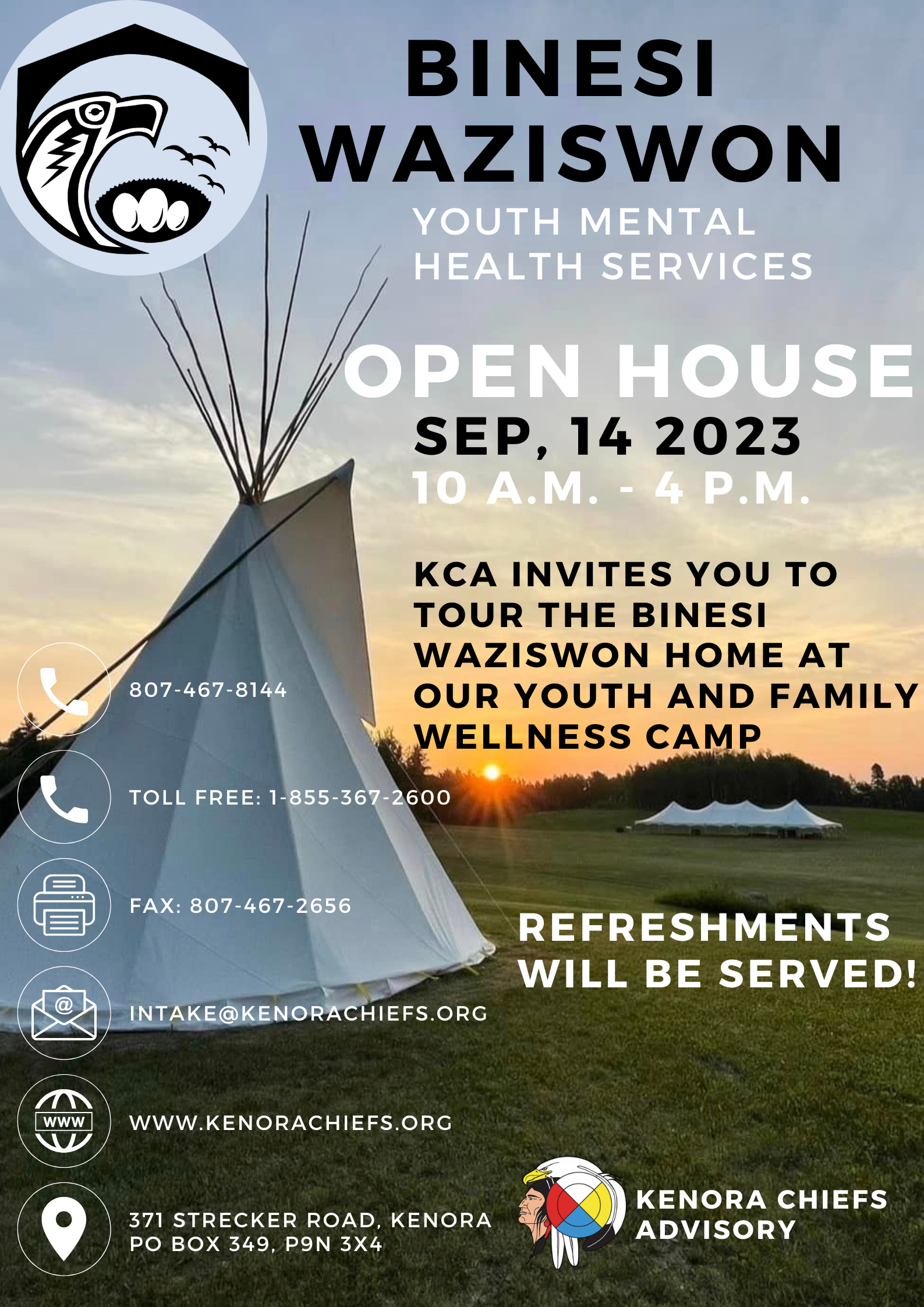 Open House at KCA Youth and Family Wellness Camp - Kenora Chiefs Advisory