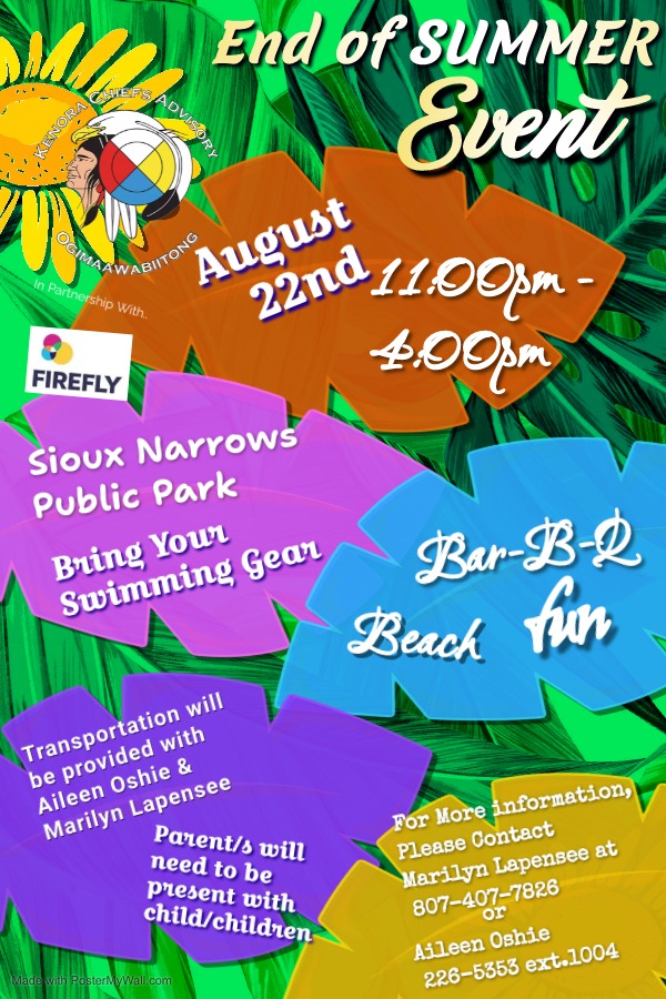 End of Summer Event in Sioux Narrows - Kenora Chiefs Advisory
